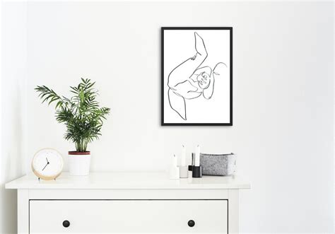 Nude Line Drawing Erotic Line Art Nude Prints Erotic Printable Sex Scene Drawing One Line Art