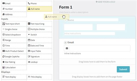 Drag Drop Form Designer