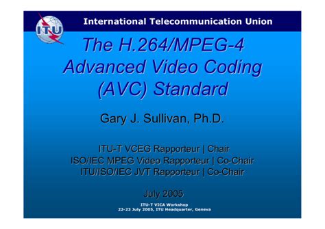 the h 264 mpeg 4 advanced video coding