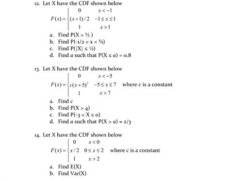 solved 12 let x have the cdf shown below f x x 1 2 13xsl