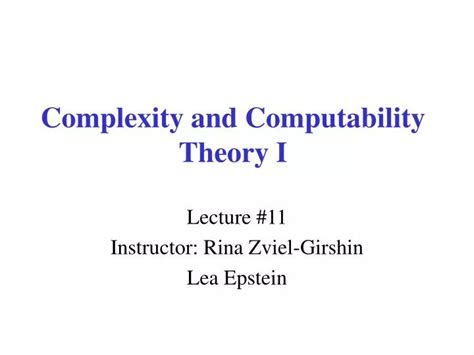 ppt complexity and computability theory i powerpoint presentation free download id 5665186