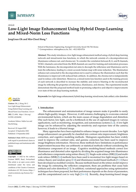 pdf low light image enhancement using hybrid deep learning and mixed norm loss functions