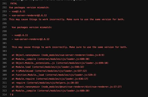 Build Failed Because Different Versions Of Vue Vue Server Renderer