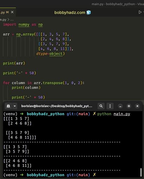 how to iterate over the columns of a numpy array bobbyhadz