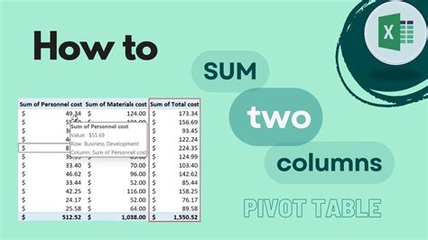 Excel Pivot Table How To Sum Two Columns YouTube
