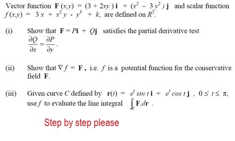 solved vector function f x y 3 2xy i x2 3y2 j