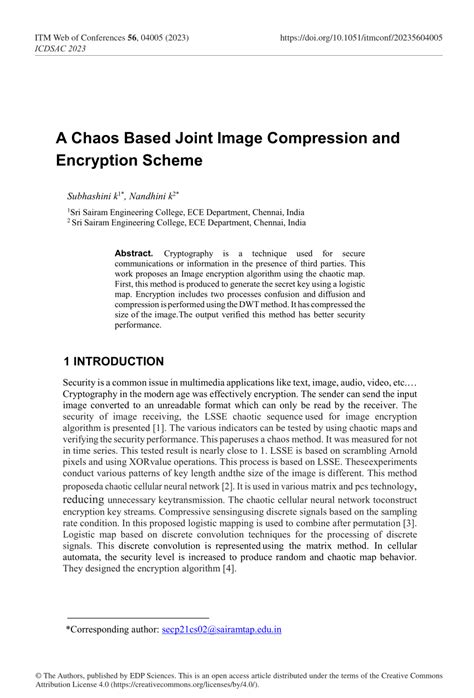 pdf a chaos based joint image compression and encryption scheme