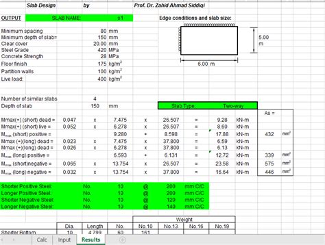 One Way Slab Design Excel Sheet Design Talk
