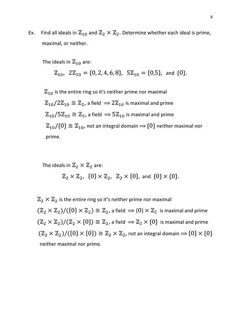 maximal ii abstract algebra ex find all ideals in ℤ 10 and ℤ 2 × ℤ 2 determine whether