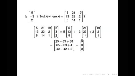 linear algebra null spaces column spaces and linear transformations youtube