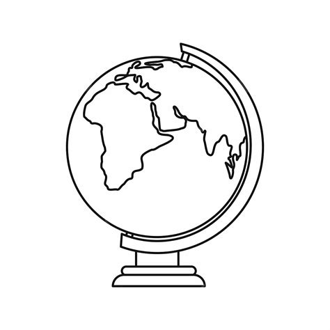 Globe Icon Outline Style Globe Drawing Globe Icons Style Icons PNG