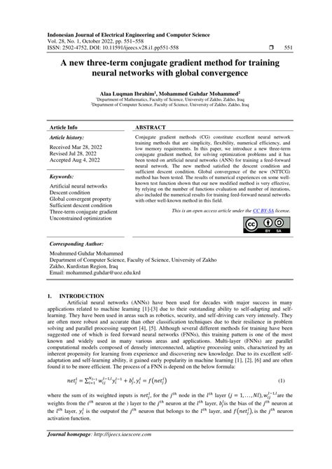 pdf a new three term conjugate gradient method for training neural networks with global