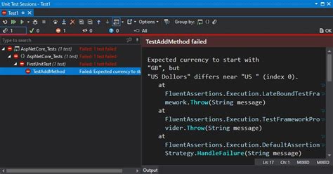 asp core unit testing with fluentassertions