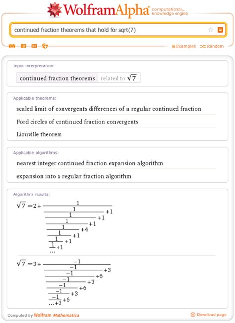 computational knowledge of continued fractions—wolfram alpha blog