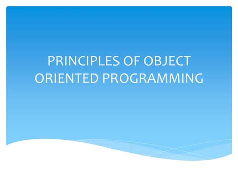 principles of object oriented programming ppt