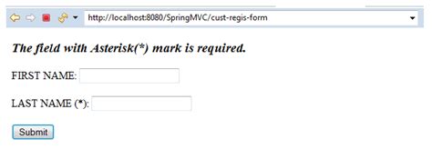 spring mvc form validation