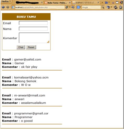 cara membuat buku tamu dengan php ~ muhammad anwari