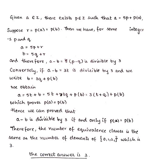 let z be the set of integers and r be the relation defined in z such that arb if a b is
