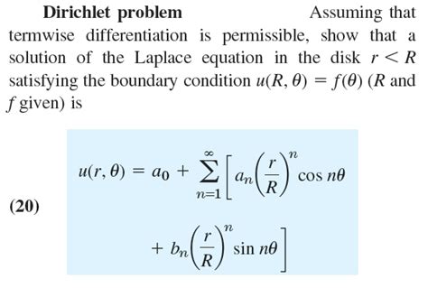 solved dirichlet problem assuming that termwise