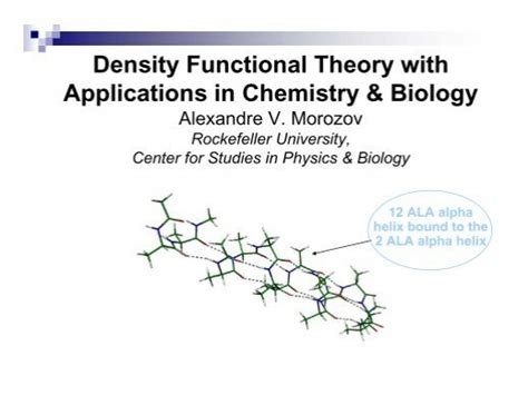 density functional theory with applications in chemistry and biology