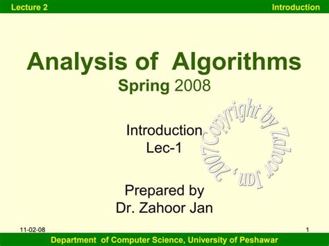 analysis of algorithms lecture introduction ppt