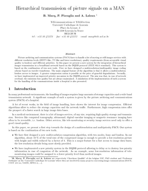 pdf hierarchical transmission of picture signals on a man