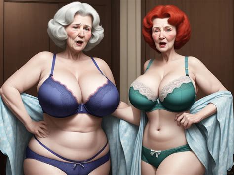 Ai Image Generator Granny Showing Her Very Big Enormous Huge Saggy