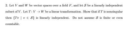 solved 2 let v and w be vector spaces over a field f and