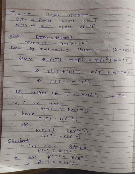 q 37 let v be a finite dimensional vector space and t v v be a linear transformation