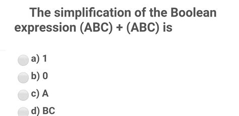 solved the simplification of the boolean expression abc