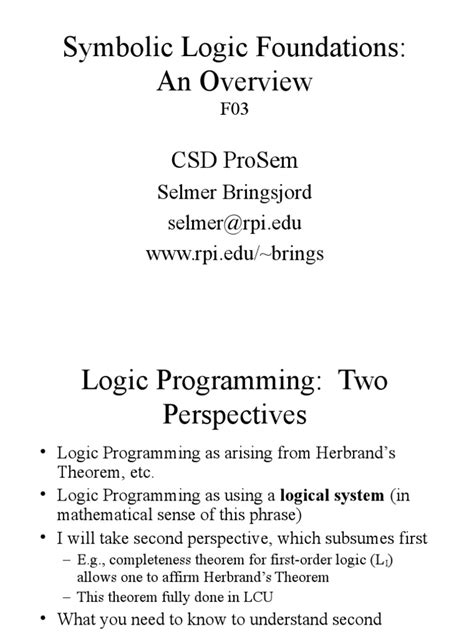 logic overview pdf mathematical logic first order logic