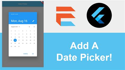 flutter how to add a date picker to your app youtube