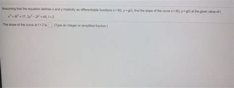 solved assuming that the equation defines x and y implicitly