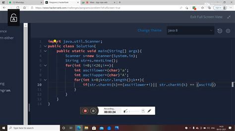 Hackerrank Pangrams Hackerrank Strings Java Programming