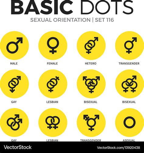 Sexual Orientation Flat Icons Set Royalty Free Vector Image