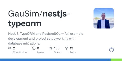 Github Gausimnestjs Typeorm Nestjs Typeorm And Postgresql — Full Example Development And