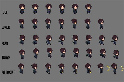 Free Fantasy Chibi Male Sprites Pixel Art By 2d Game Assets On Dribbble