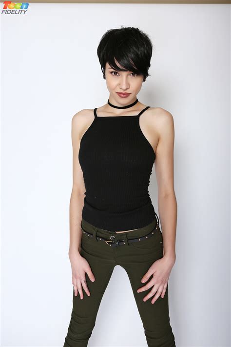 Short Haired Hot Girl Cadey Mercury Unveils Her Tiny Tits In Solo Stirptease Pornpics