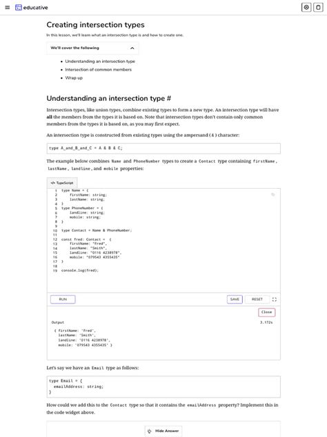 18 creating intersection types using typescript with react pdf object oriented
