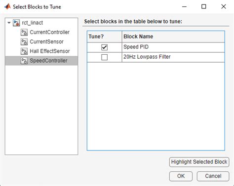 control of a linear electric actuator using control system tuner matlab and simulink mathworks