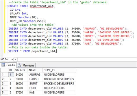 Vergleichen Und Finden Sie Unterschiede Zwischen Zwei Tabellen In Sql