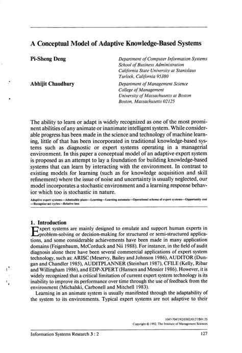 pdf a conceptual model of adaptive knowledge based systems