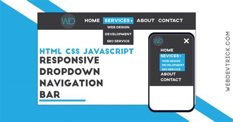 CSS Responsive Navbar With HTML JavaScript Dropdown Menu