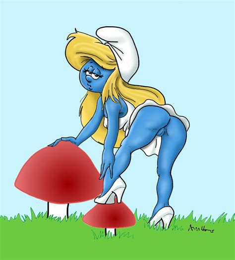 Rule 34 Amh Blue Skin Bottomless Hanna Barbera High Heels Outdoors Pussy Smurfette Tagme The