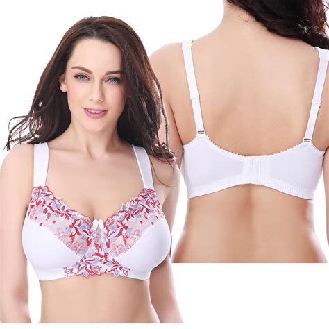 Curve Muse Plus Size Minimizer Unlined Wirefree Bra With Lace Embroidery 3pack Lingerie Online