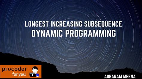 longest increasing subsequence dynamic programming youtube