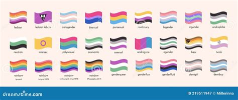 Lgbt Sexual Identity Pride Flags Collection Vector Illustration Hot The Best Porn Website