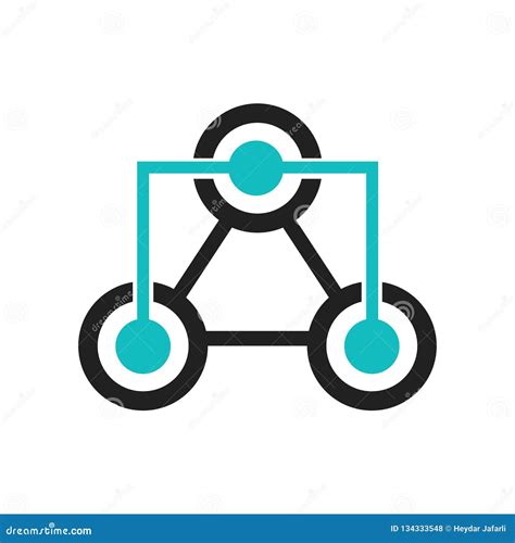 Data Interconnected Vector Icon On White Background Flat Vector Data