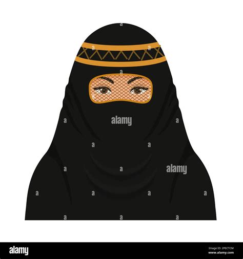 Araberin In Schwarzem Islamischem Kleid Traditionelle Muslimische Frauen Vestimentation Vektor