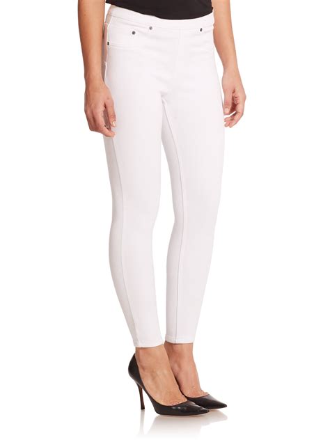 Spanx Ready To Wow Denim Ankle Leggings In White Lyst